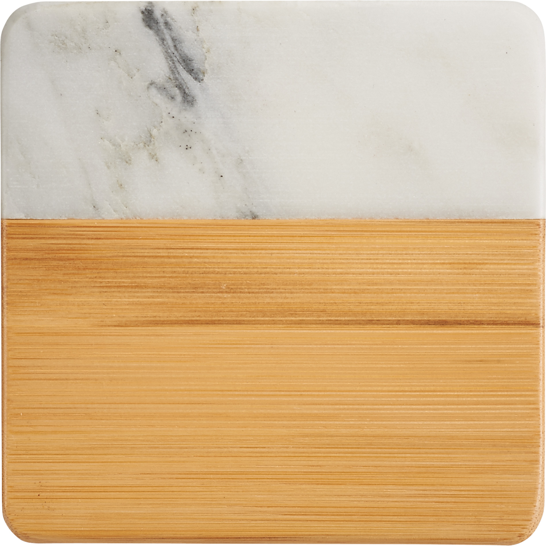 Marble & Bamboo Coaster - Custom Branded Promotional Coaster - Swag