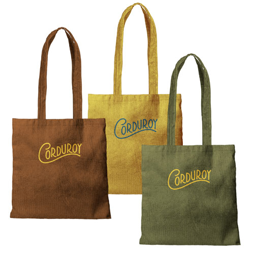 Corduroy Flat Tote Bag - Custom Branded Promotional Totes - Swag.com
