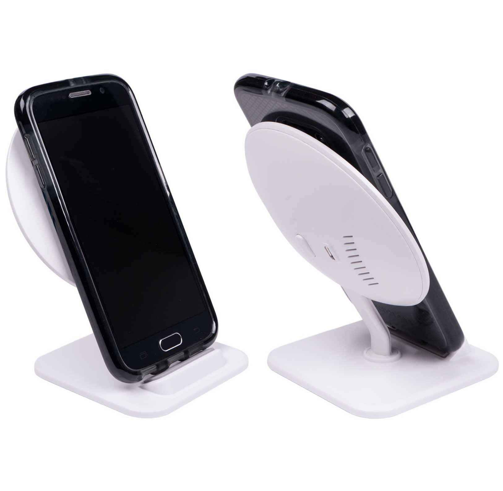 Qi Round Stand Charger - Custom Branded Promotional Chargers - Swag.com