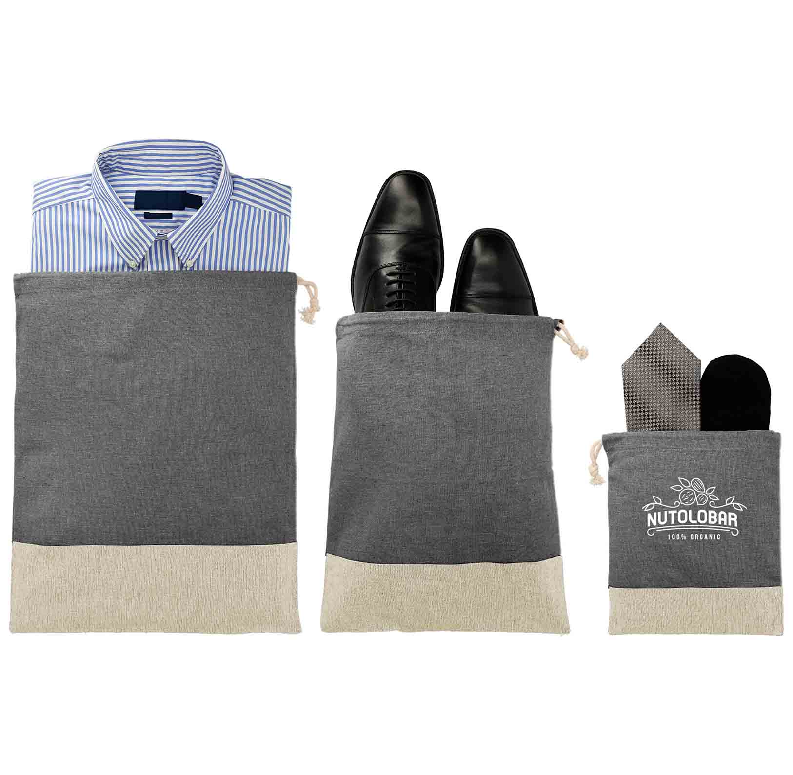 Split Recycled 3pc Travel Pouch Set - Custom Branded Promotional ...