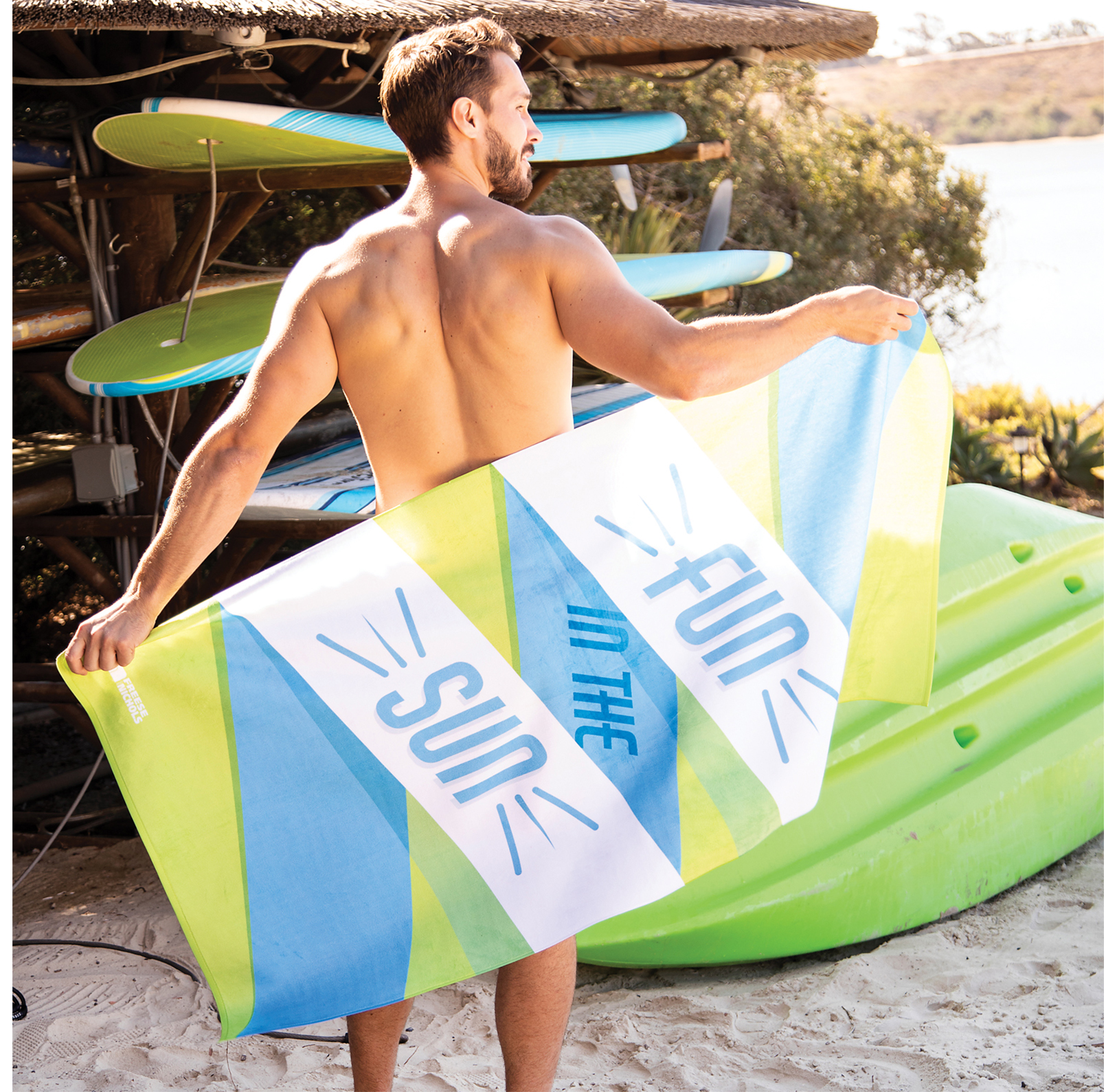 Traveler's Beach Towel - Custom Branded Promotional Beach Towels - Swag.com