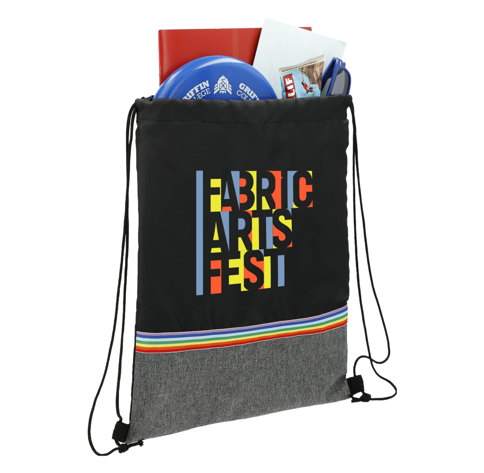 Rainbow RPET Drawstring Bag - Custom Branded Promotional Drawstrings ...