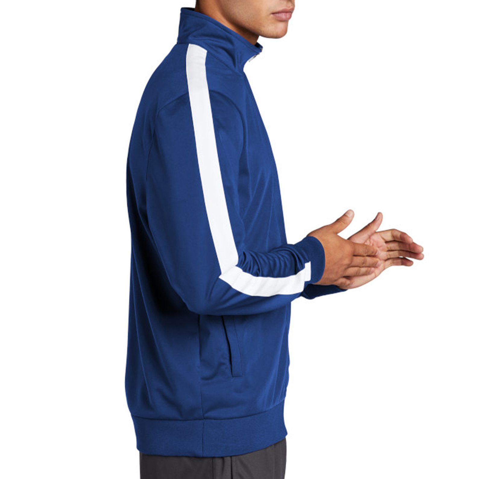 Sport-Tek Unisex Tricot Sleeve Stripe Track Jacket - Custom Branded ...