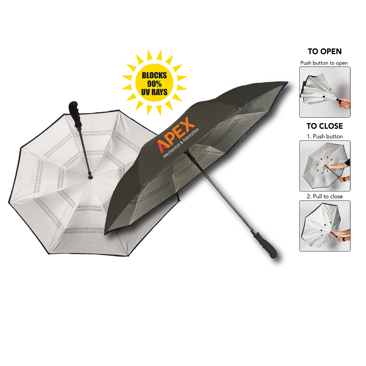 48'' Reverse Open Umbrella - Custom Branded Promotional Umbrellas - Swag.com