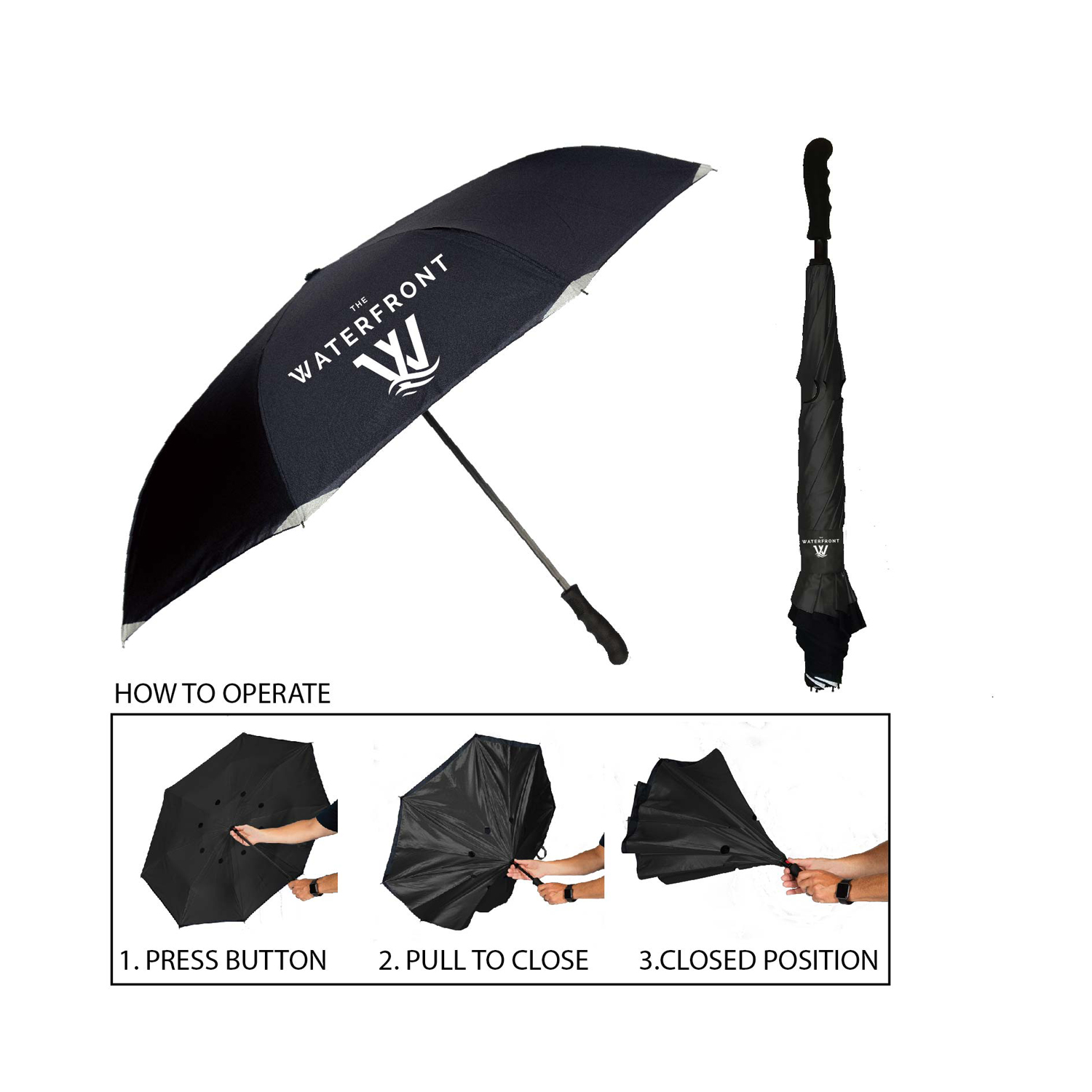 48'' Inverted Folding Umbrella - Custom Branded Promotional Umbrellas ...