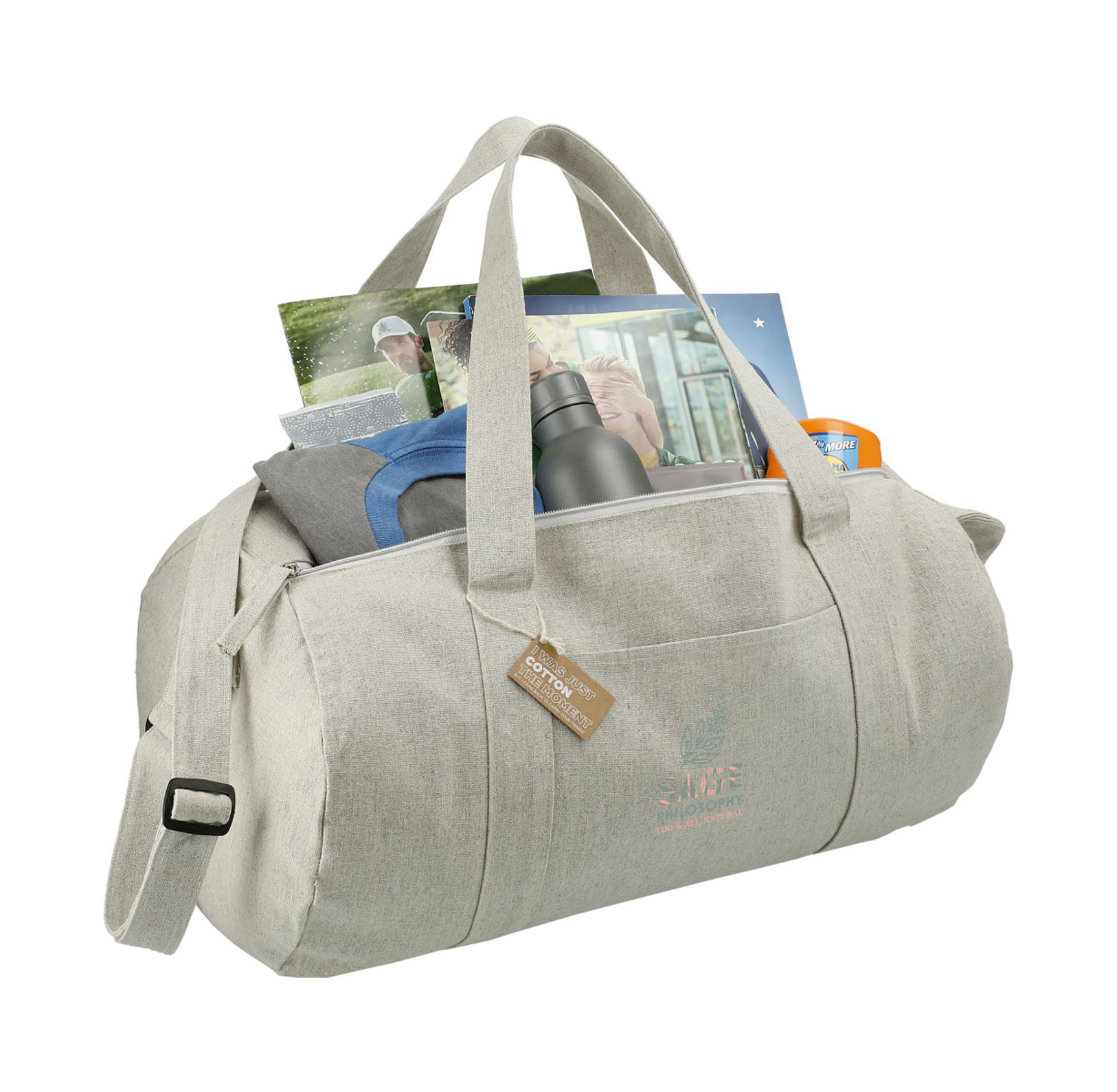 Recycled Cotton Barrel Duffel Bag - Custom Branded Promotional Duffel ...