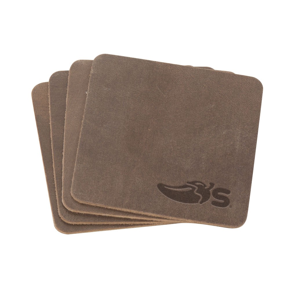 4-Set Leather Coasters - Custom Branded Promotional Coasters - Swag.com