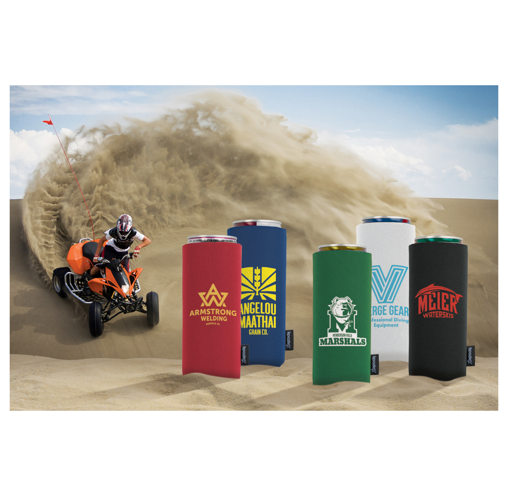 Collapsible Slim Can Koozie - Branded Promotional Custom Coolers- Swag.com