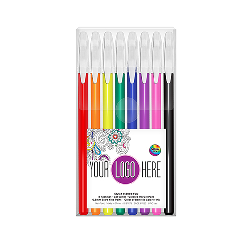 8ct Extra Fine Point Gel Pens - Custom Branded Promotional Pens - Swag.com