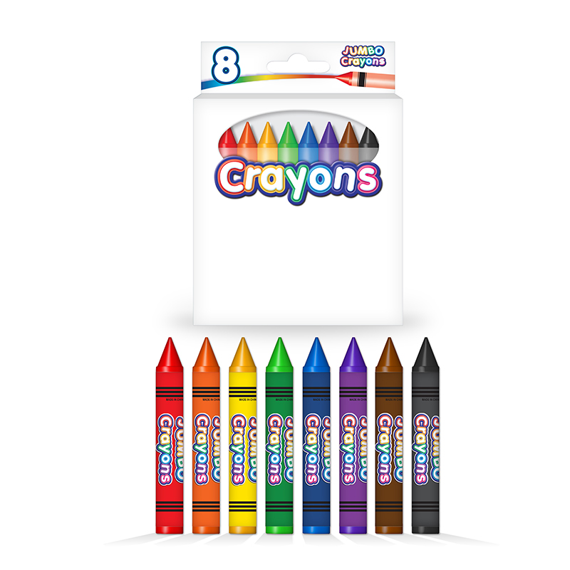 8ct Jumbo Crayon Box - Custom Branded Promotional Crayons - Swag.com