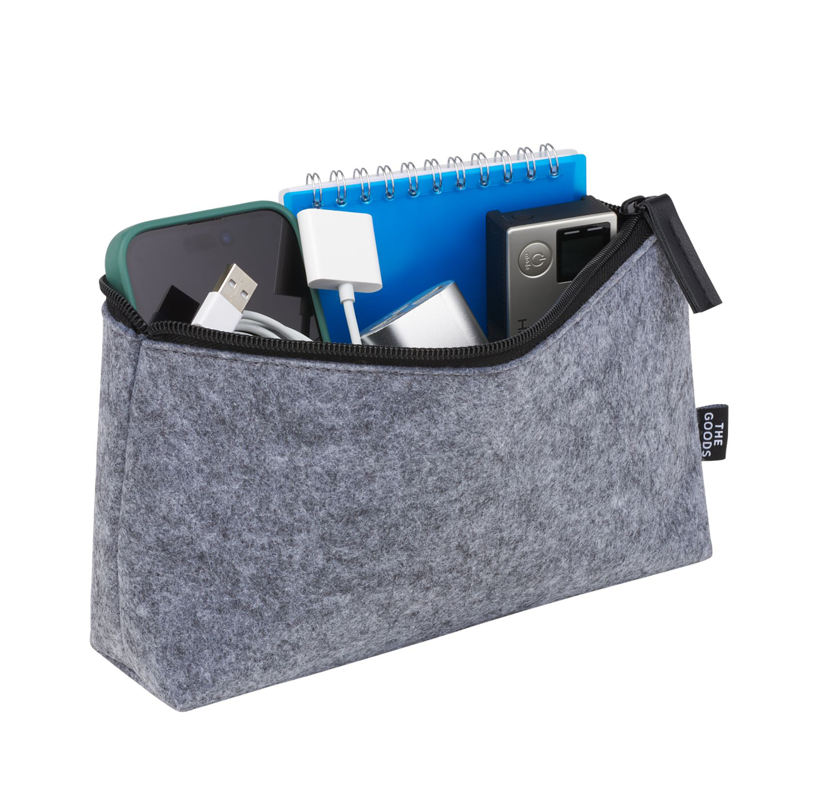 The Goods Recycled Felt Zippered Pouch - Branded Promotional Custom ...