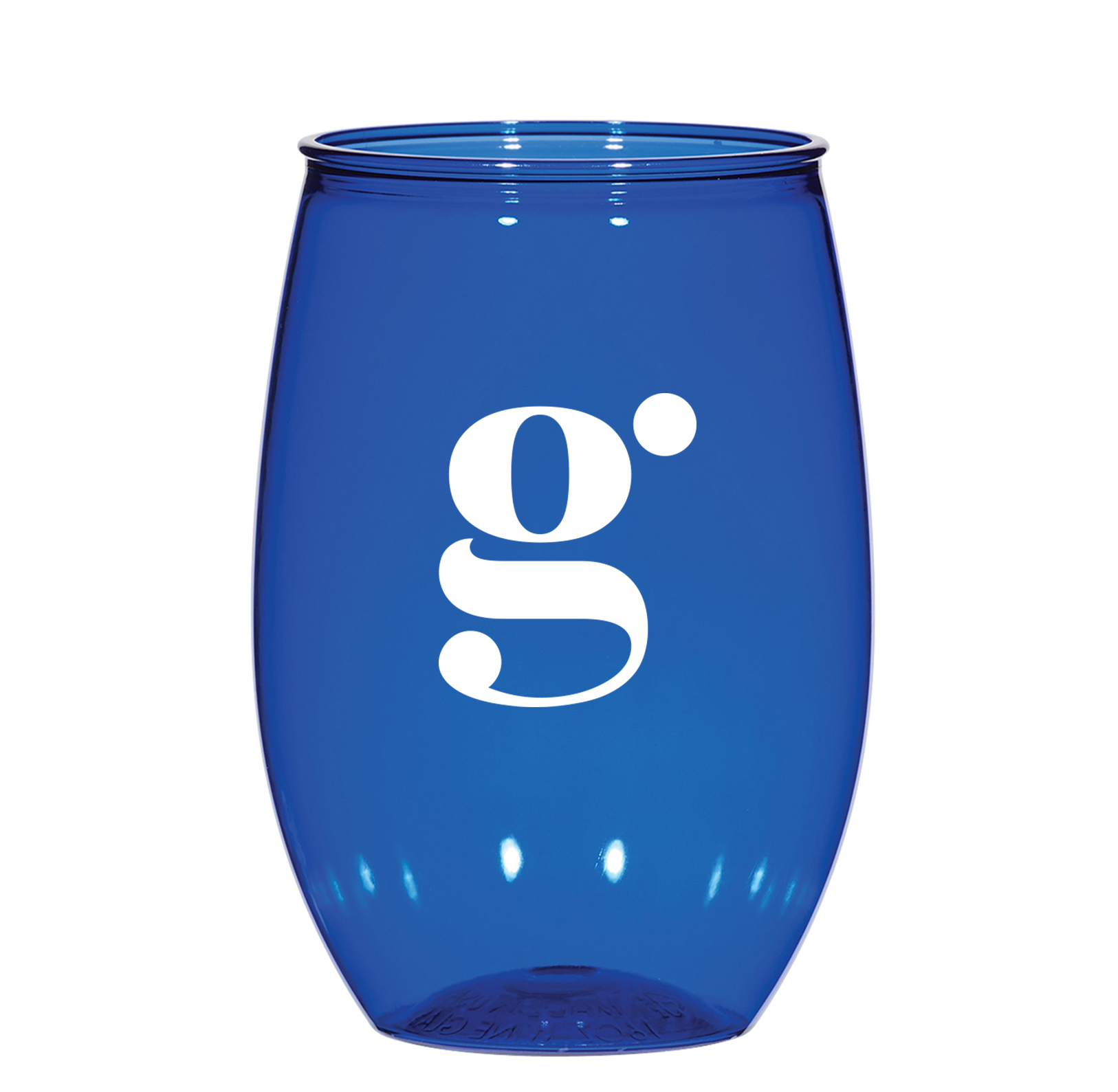 16 Oz. PET Stemless Wine Glass - Branded Promotional Custom Glassware ...