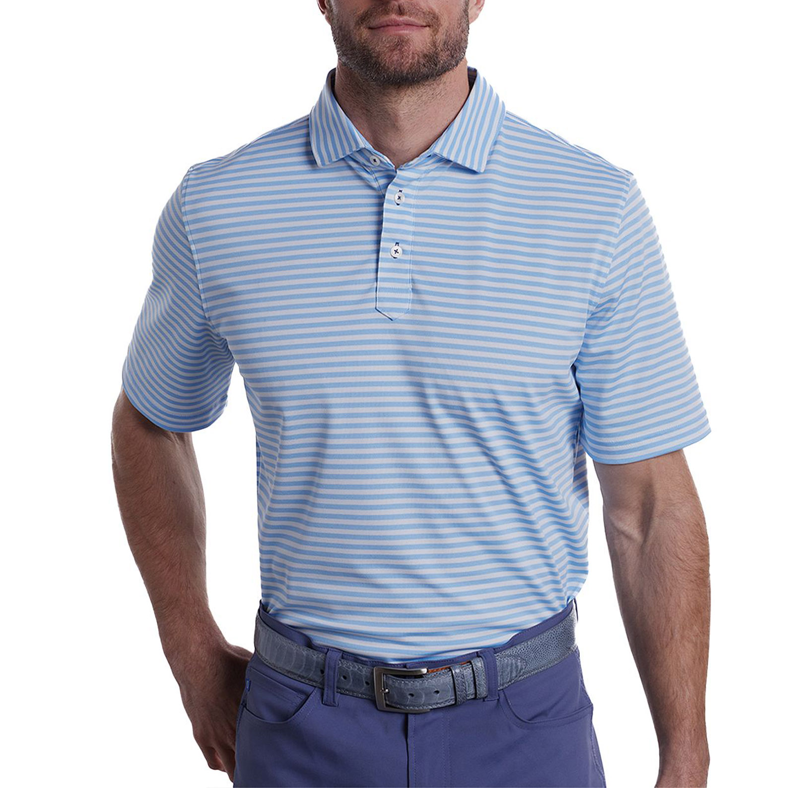 Stitch Men's Stripe Polo Shirt - Custom Branded Promotional Polos ...