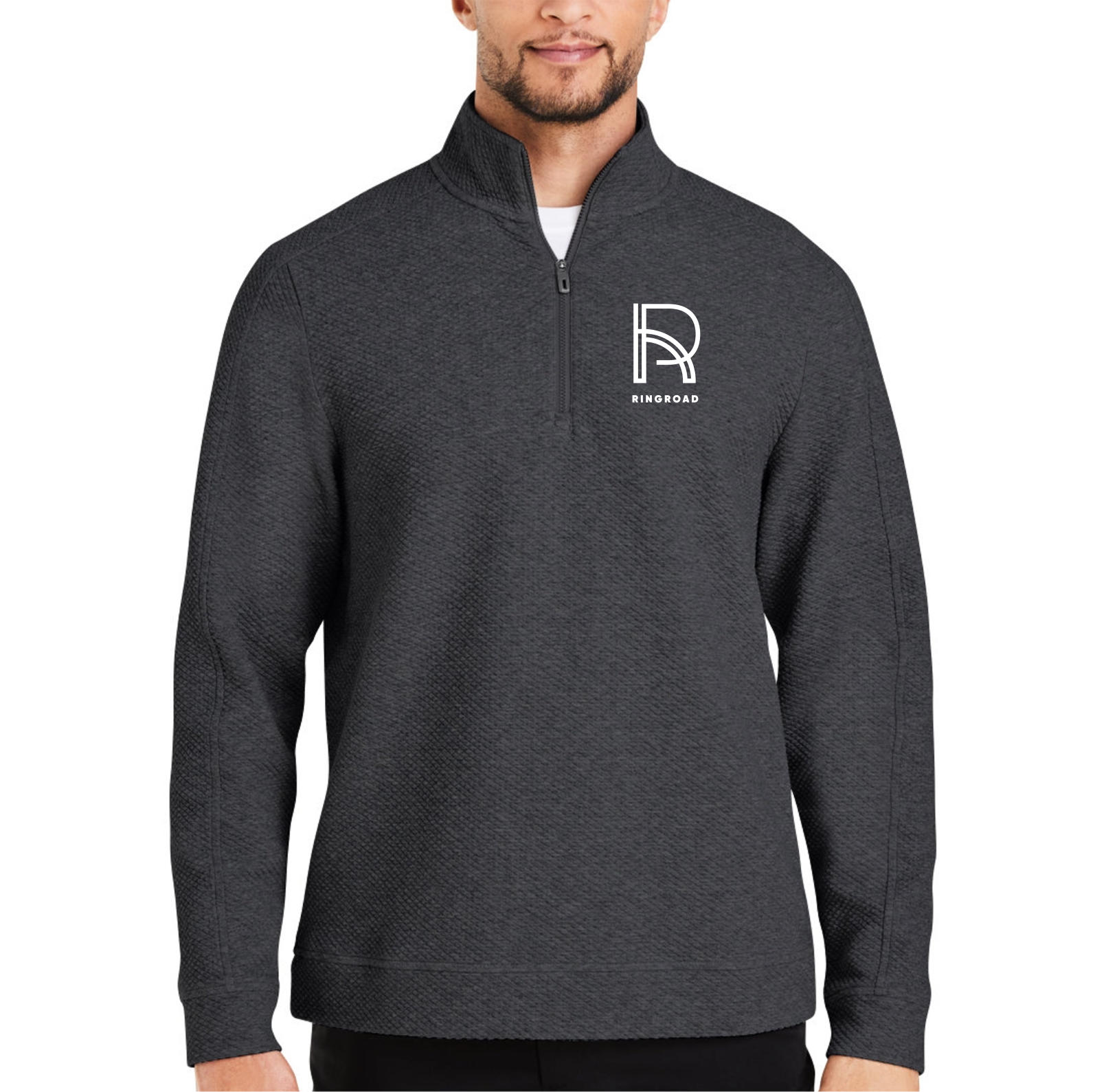 North End Men's Spirit Textured Quarter-Zip Sweatshirt - Custom Branded ...