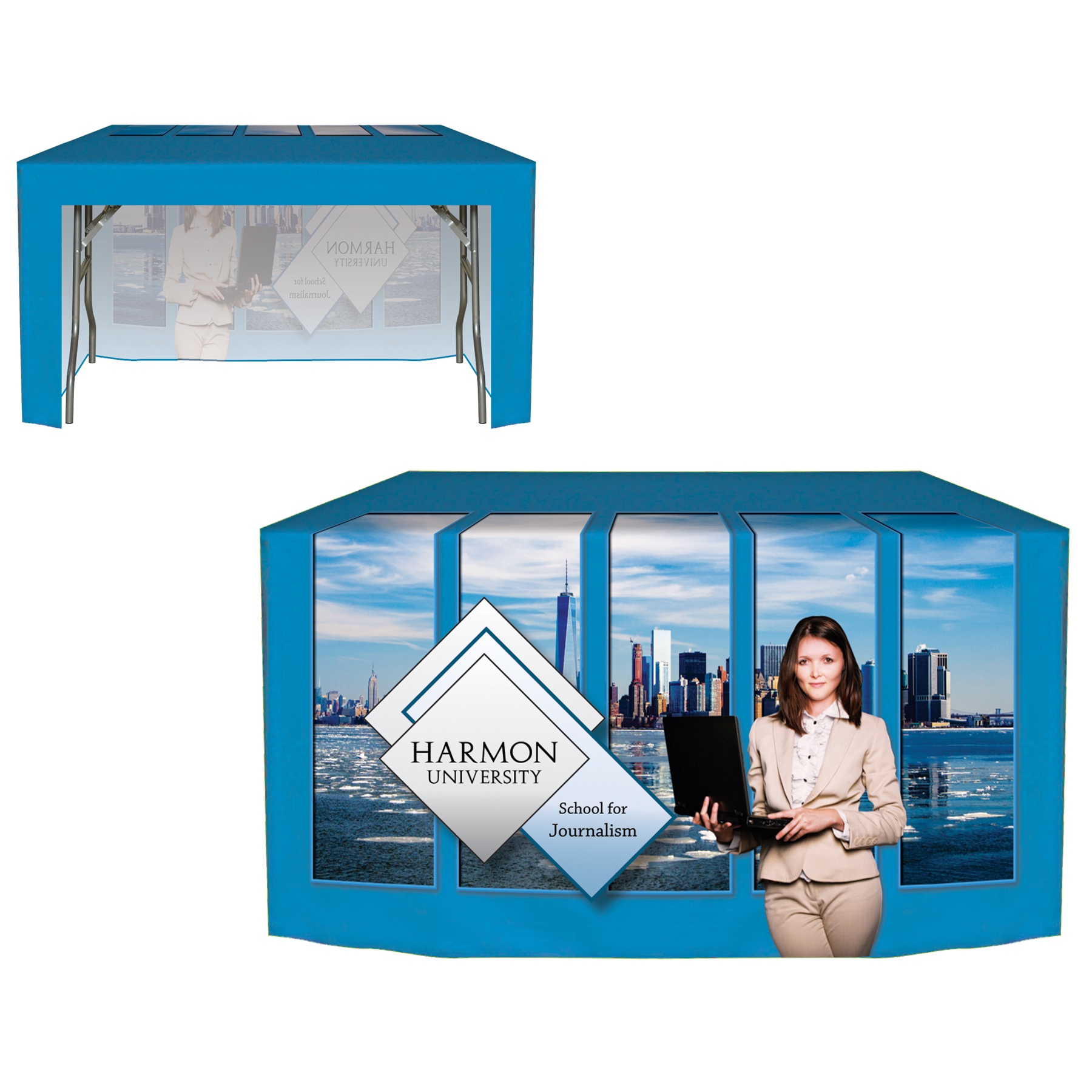 Open Back Table Cloth - Custom Branded Promotional Table Cloths - Swag.com