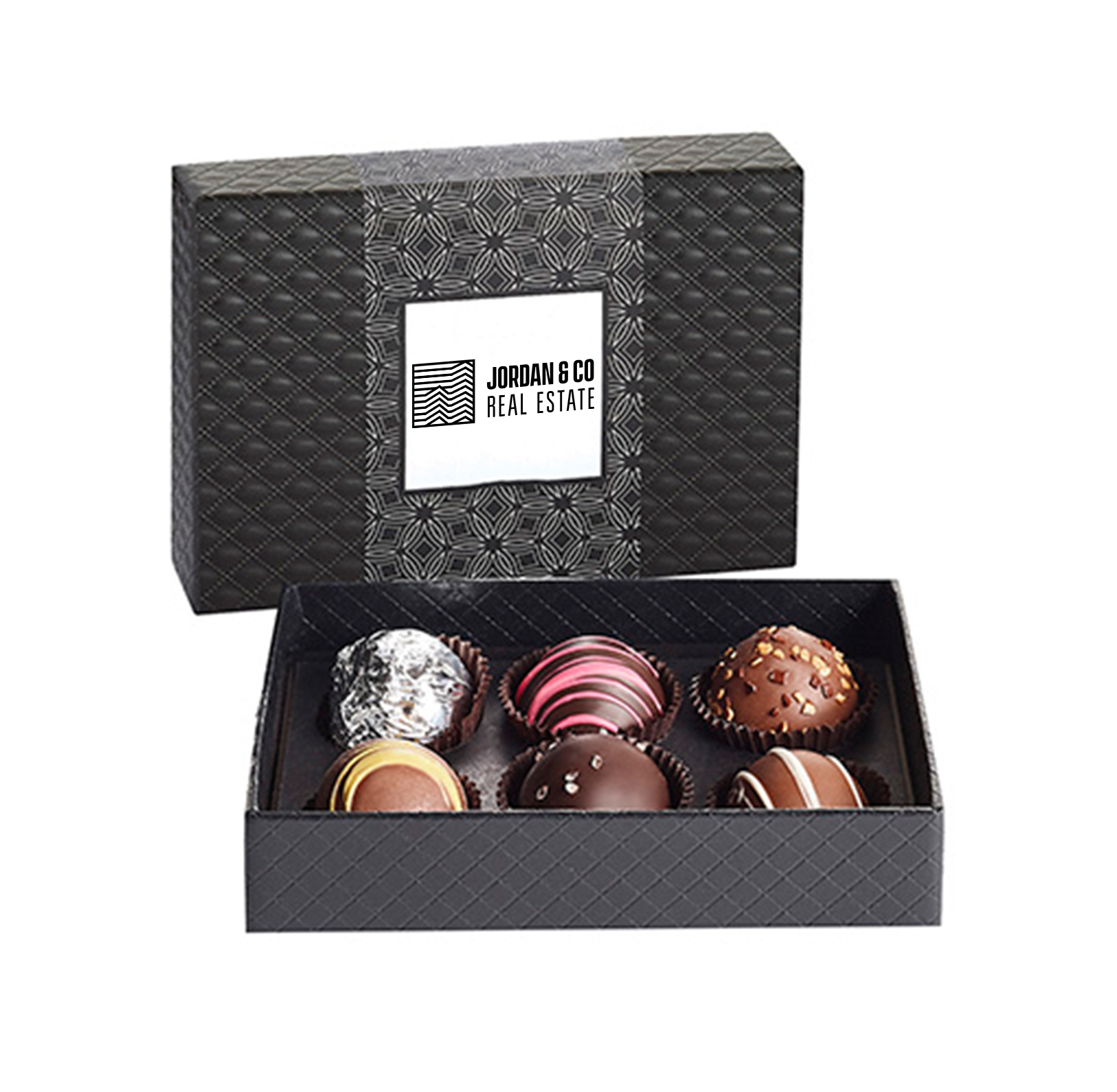6 Piece Belgian Chocolate Box - Custom Branded Promotional Food & Candy ...